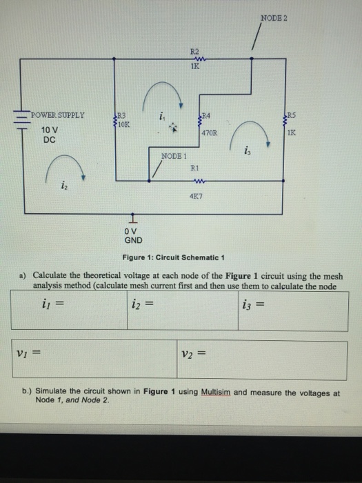 Solved a) Calculate the theoretical voltage at each node | Chegg.com