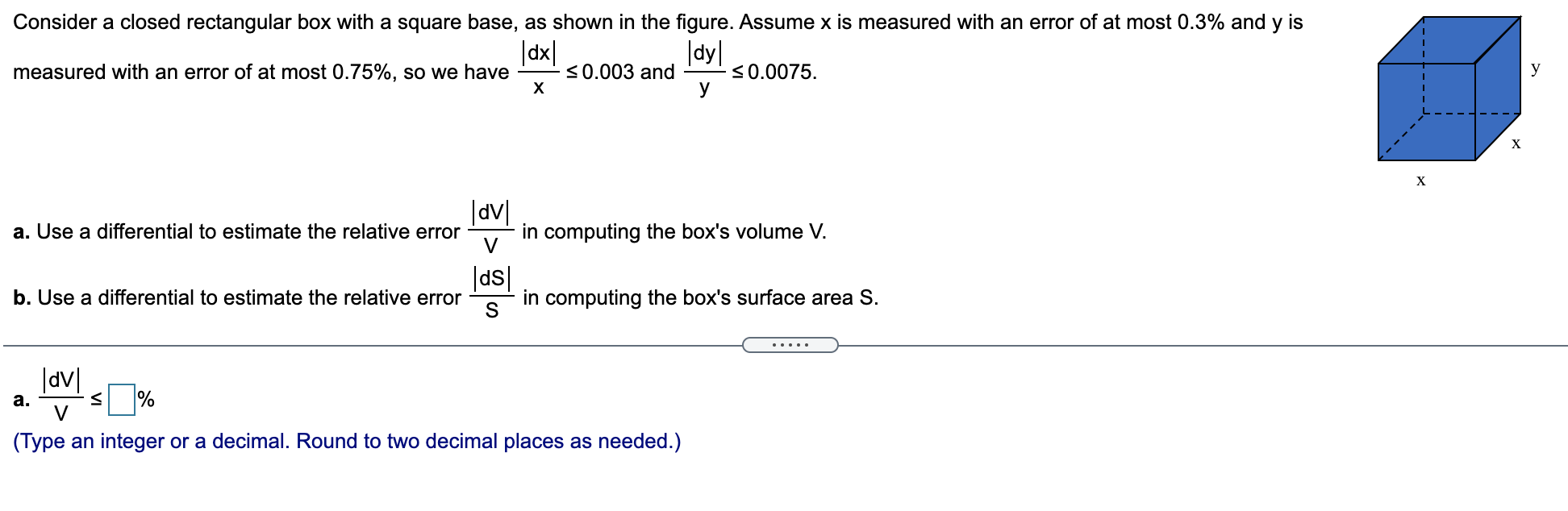 Solved Consider a closed rectangular box with a square base, | Chegg.com