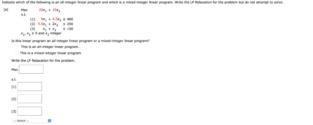 Solved Indicate Which Of The Following Is An All Integer 4055