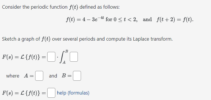 Solved Consider the periodic function f(t) defined as | Chegg.com