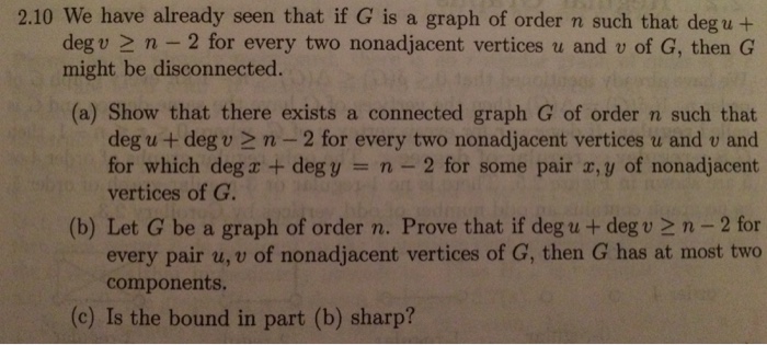 Solved 2.10 We have already seen that if G is a graph of | Chegg.com