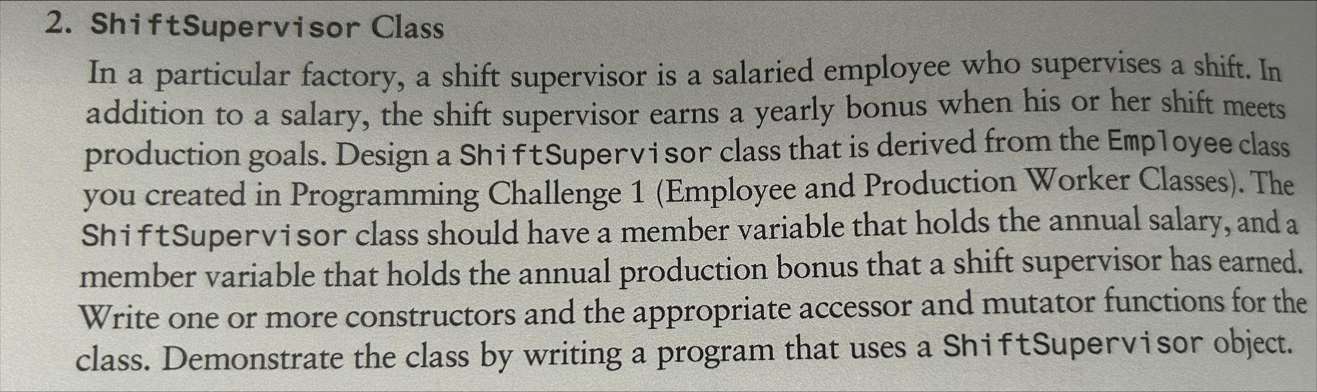Solved WRITE C++ // Specification file for the Employee | Chegg.com
