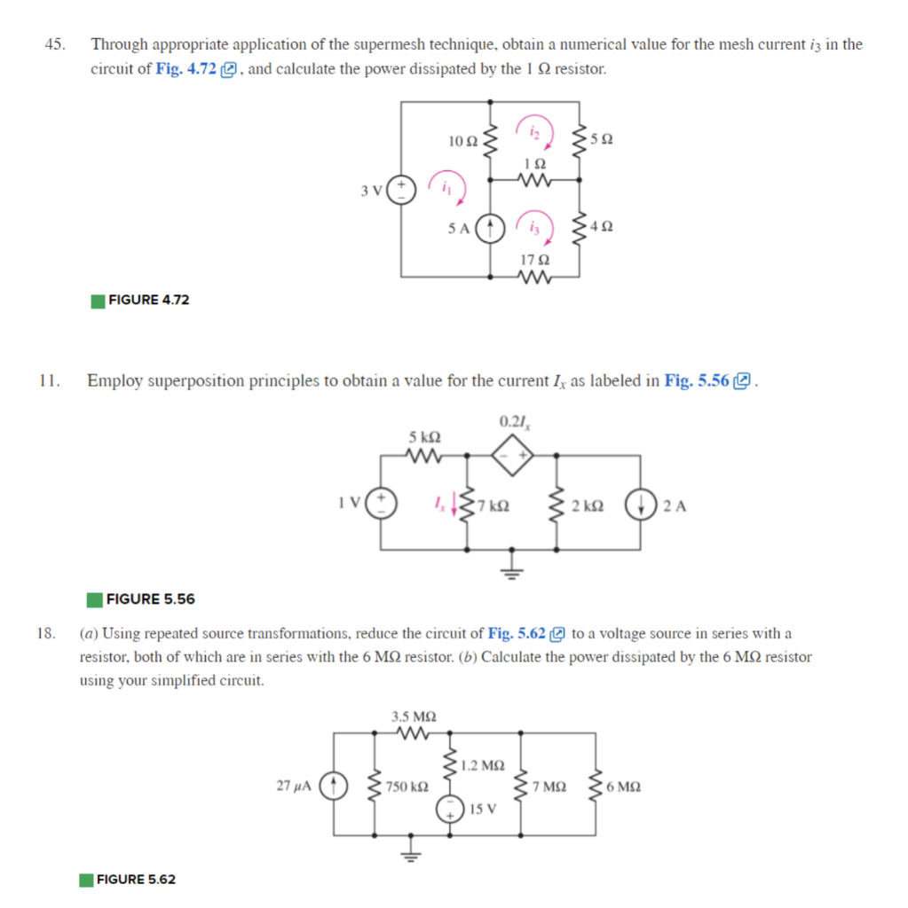 Solved 45. Through appropriate application of the supermesh | Chegg.com