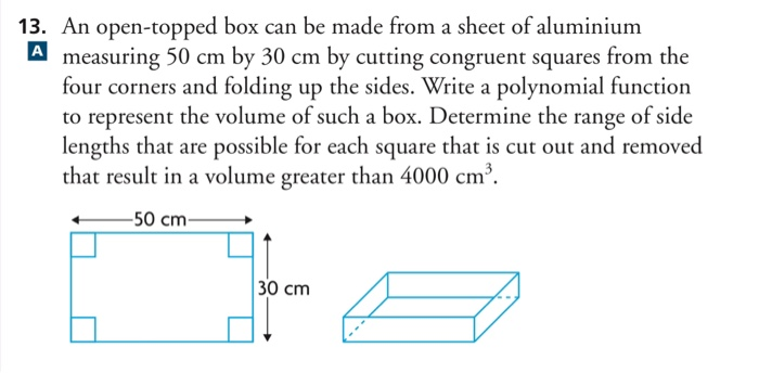 Solved 13. An open-topped box can be made from a sheet of | Chegg.com