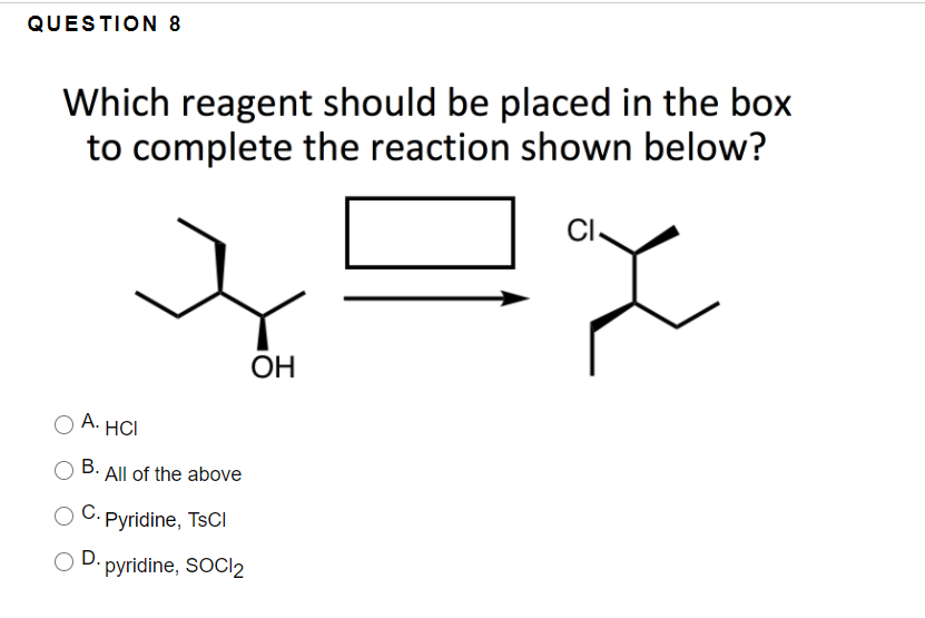 Solved QUESTION 7 Which alcohol activation reagents allow | Chegg.com