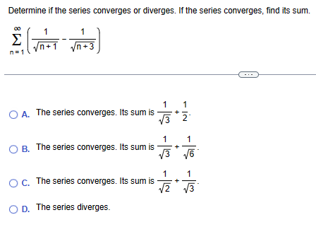 Solved Determine if the series converges or diverges. If the | Chegg.com