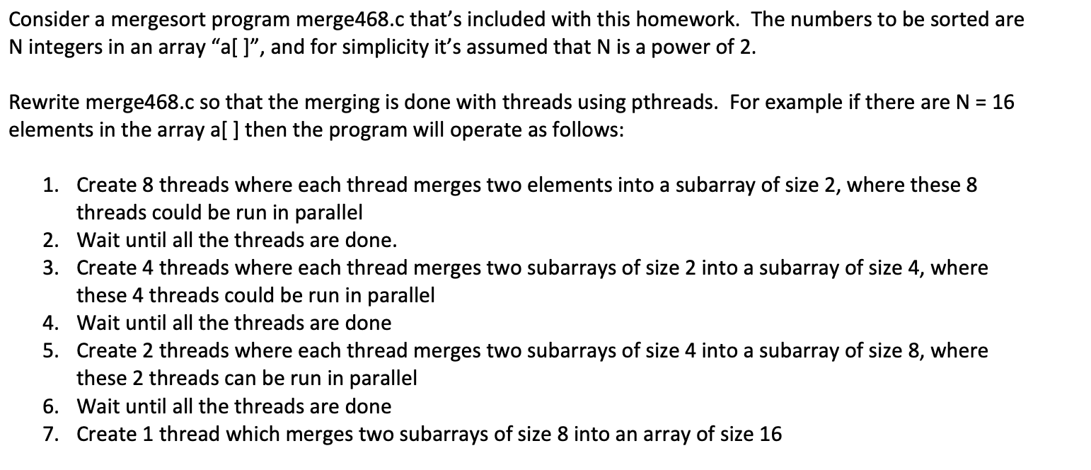 Solved merge468.c:/* * This is an implementation of merge | Chegg.com