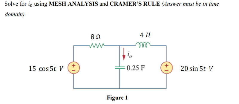 Solved Solve for i, using MESH ANALYSIS and CRAMER'S RULE | Chegg.com