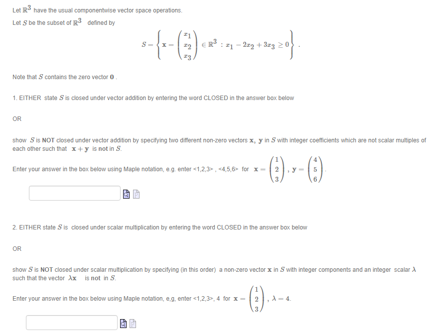 Solved Let R3 have the usual componentwise vector space | Chegg.com