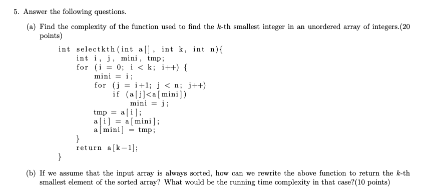 Solved Answer the following questions. (a) Find the | Chegg.com