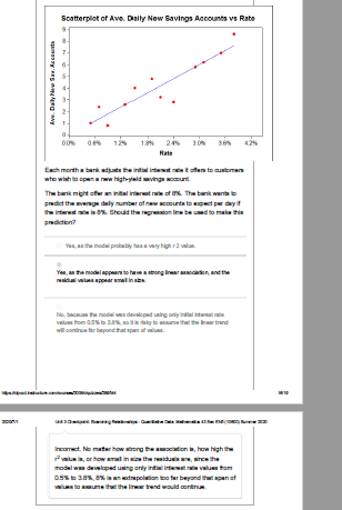 Solved "Yes, as the model appears to have a strong linear | Chegg.com