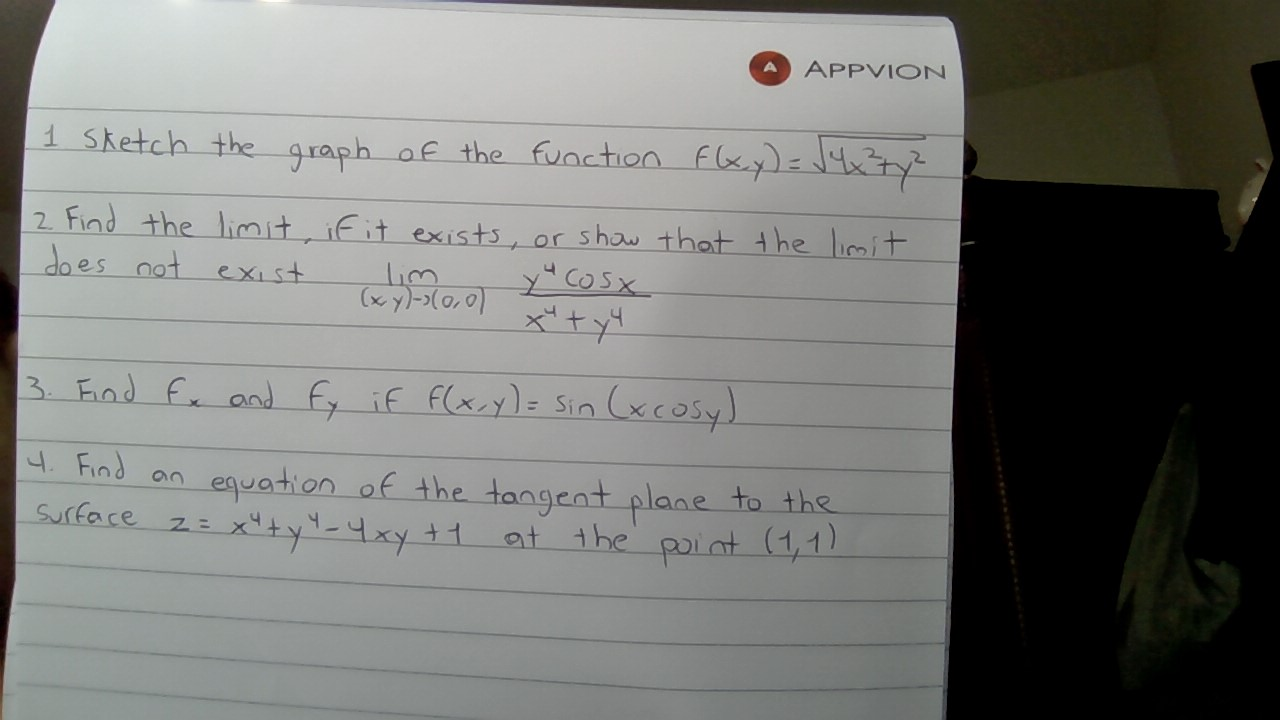 Solved APPVION 1 sketch the graph of the function fxy) = | Chegg.com