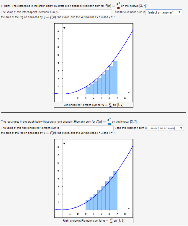 Solved (1 point) The rectangles in the graph below | Chegg.com