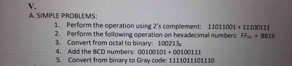 Solved A. SIMPLE PROBLEMS: 1. Perform the operation using | Chegg.com