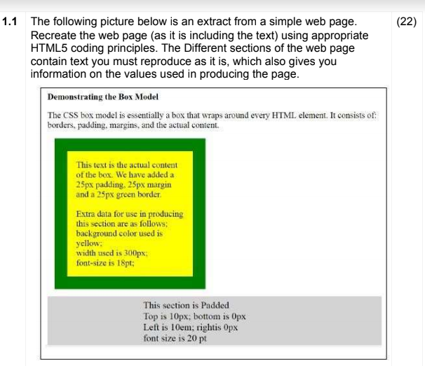Solved (22) 1.1 The following picture below is an extract | Chegg.com