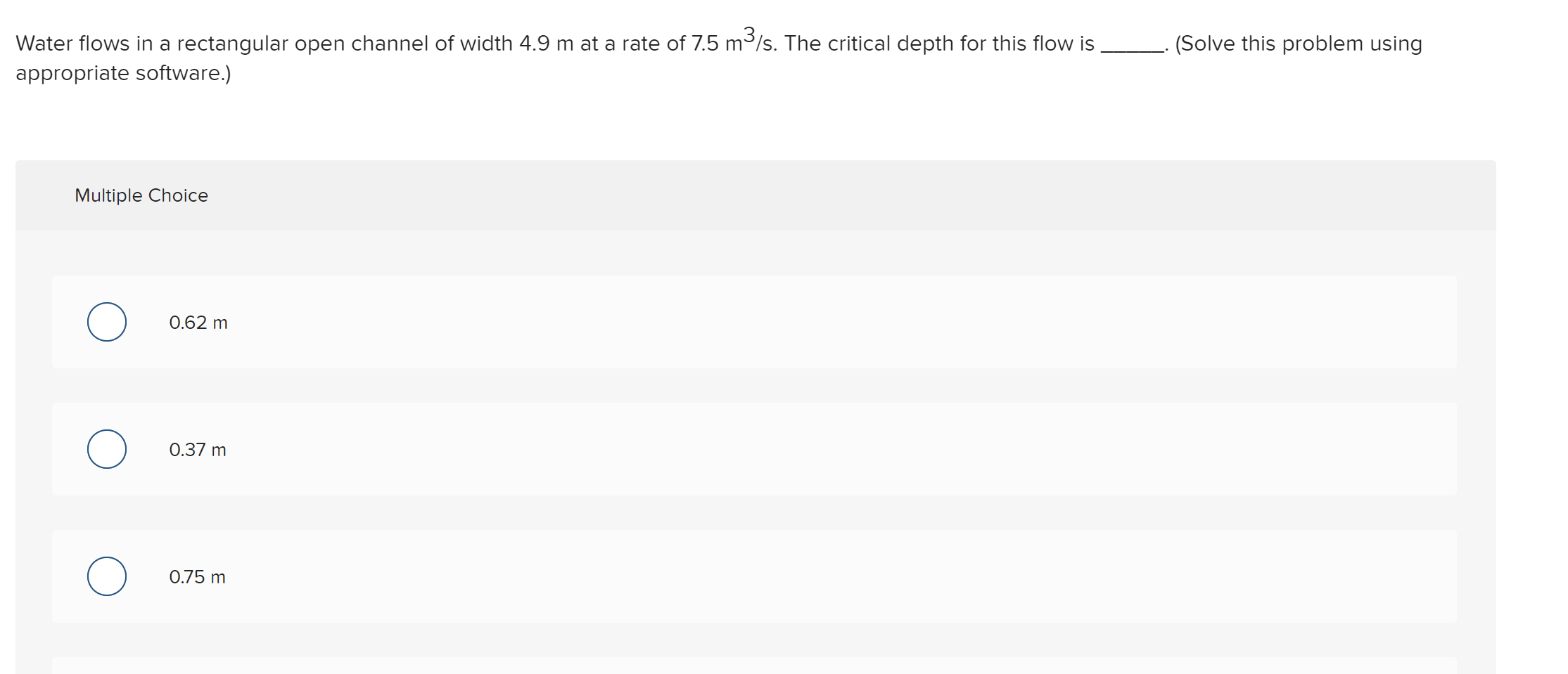 Solved Water flows in a rectangular open channel of width | Chegg.com