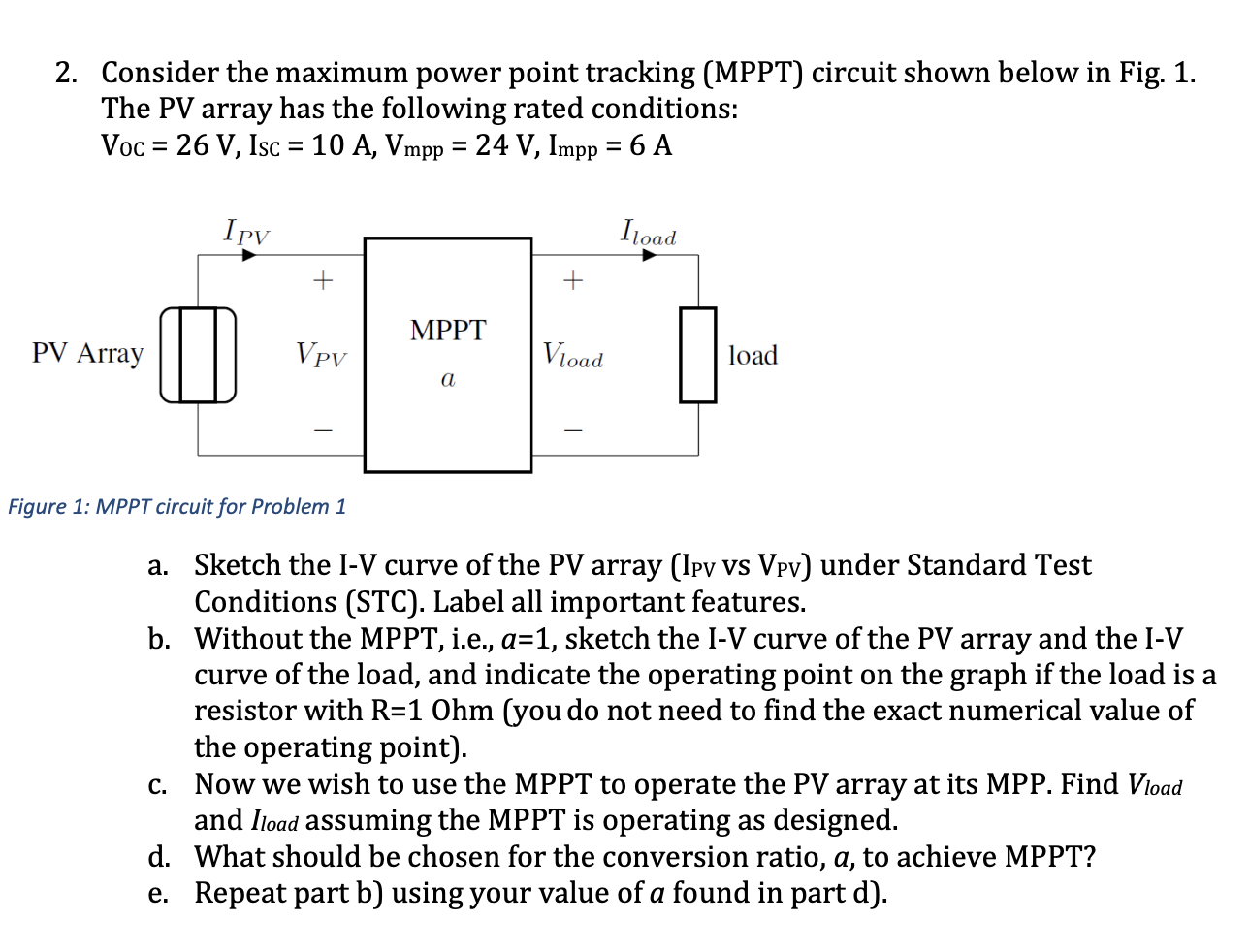 Solved 2 Consider The Maximum Power Point Tracking Mppt