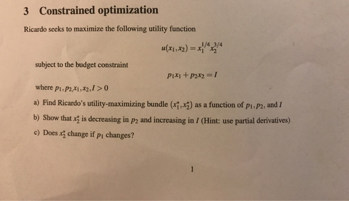 Solved 2 Unconstrained optimization in two variables | Chegg.com