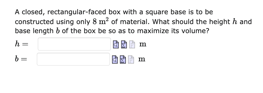 Solved A closed, rectangular-faced box with a square base is | Chegg.com