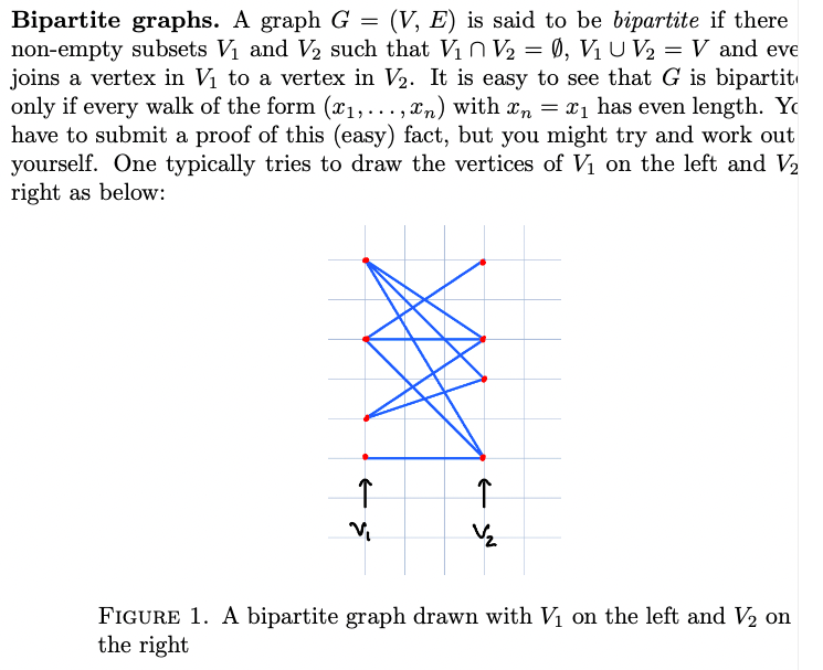 Solved 2. Let G=(V,E) be a bipartite graph with V1 and V2 | Chegg.com