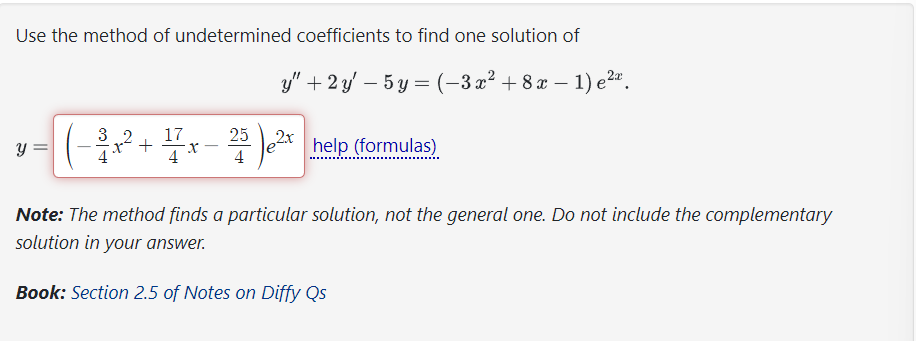 Use the method of undetermined coefficients to find | Chegg.com
