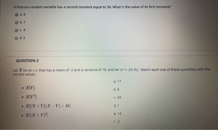 Solved A Poisson random variable has a second moment equal | Chegg.com