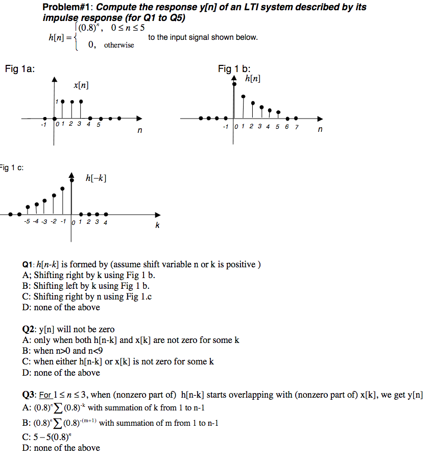 Solved Problem#1: Compute the response y[n] of an LTI system | Chegg.com