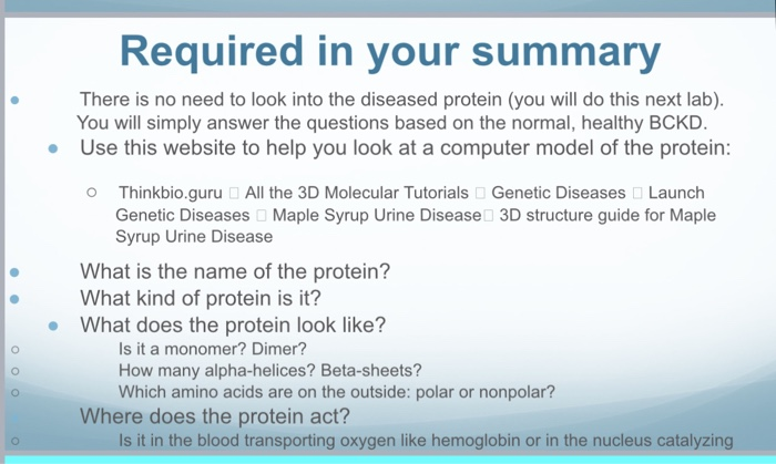 Solved Specifically where does BCKD protein act and what the | Chegg.com