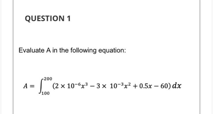 Solved Evaluate A in the following equation: | Chegg.com