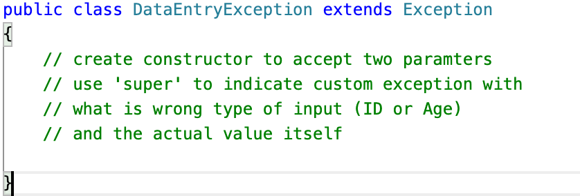 Solved 1 Dataentryexceptionjava A This Code Extends The 7254