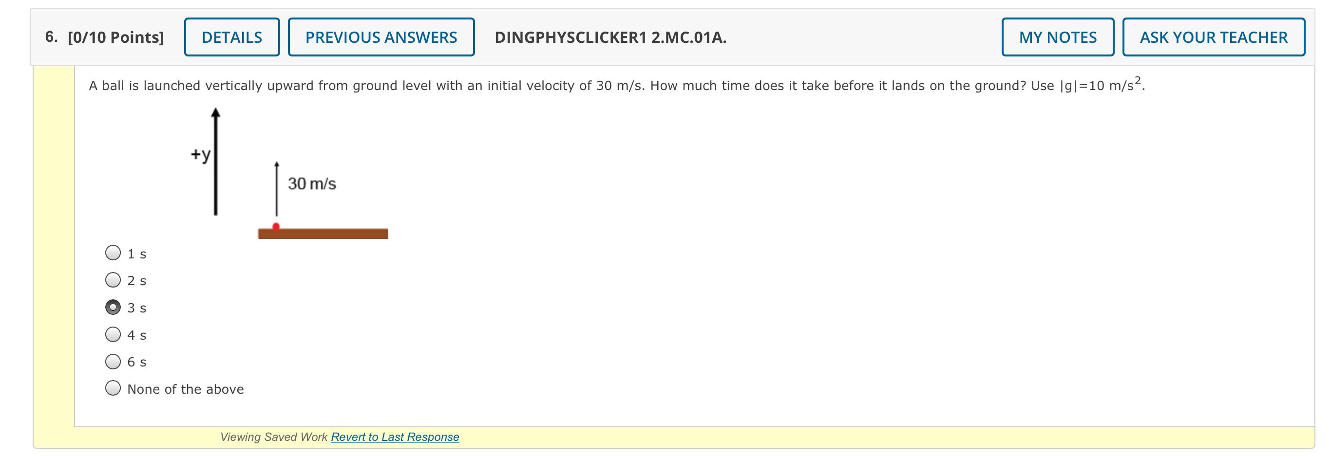 Solved 6. [0/10 Points ] DETAILS PREVIOUS ANSWERS | Chegg.com