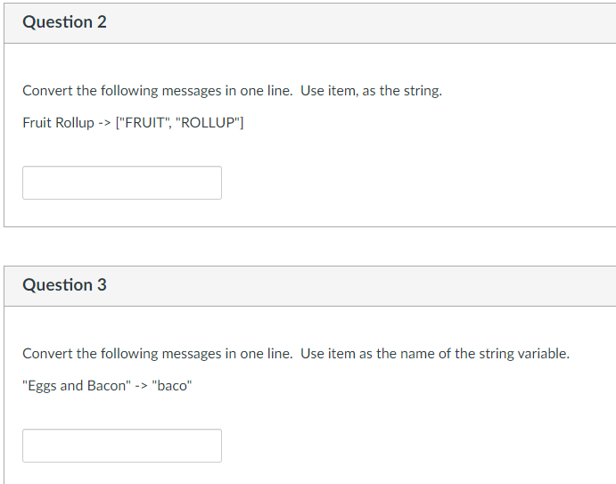 Solved Convert the following messages in one line. Use item, | Chegg.com