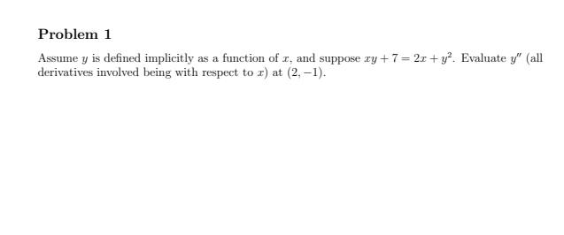 Solved Assume \\( y \\) is defined implicitly as a function | Chegg.com