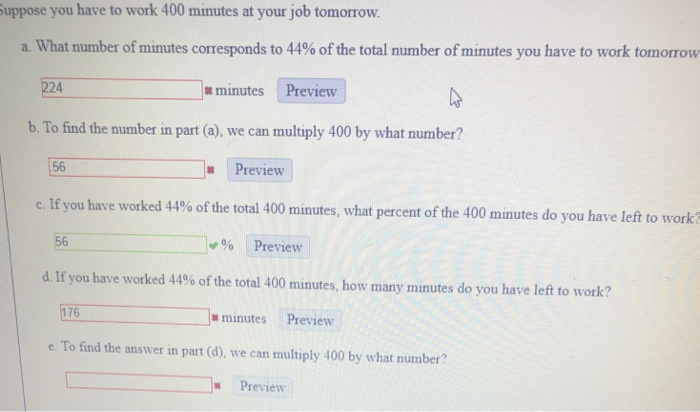 Solved suppose you have to work 400 minutes at your job | Chegg.com