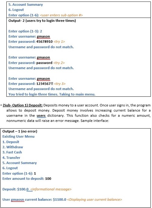 Solved IT109- Final Project Simple Banking Application The | Chegg.com