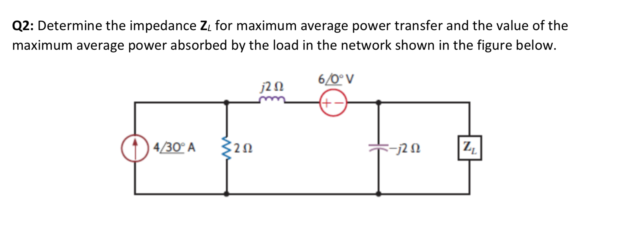 Solved Q2: Determine the impedance Zi for maximum average | Chegg.com Solved Q2: Determine the impedance Zi for maximum average | Chegg.com