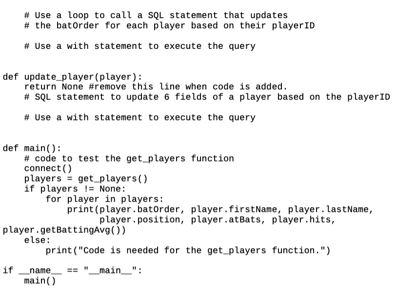 Solved Please provide code in Python Please follow the | Chegg.com