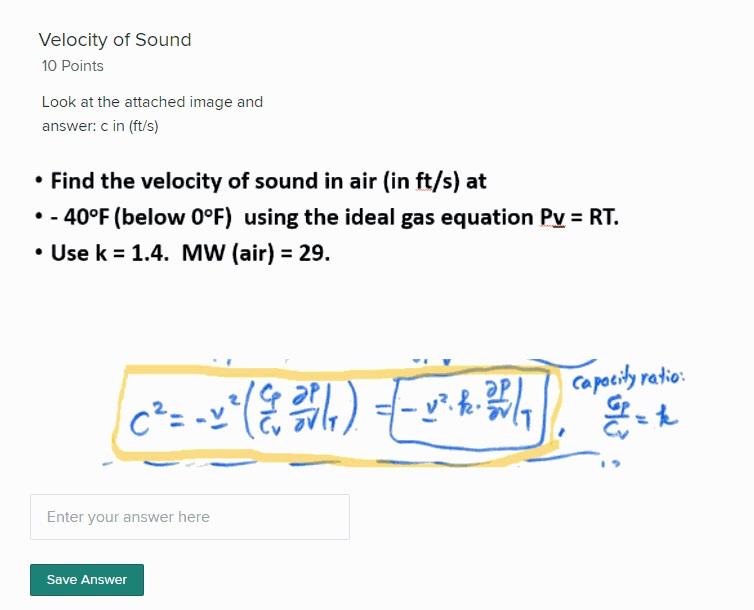 Solved Velocity of Sound 10 Points Look at the attached | Chegg.com