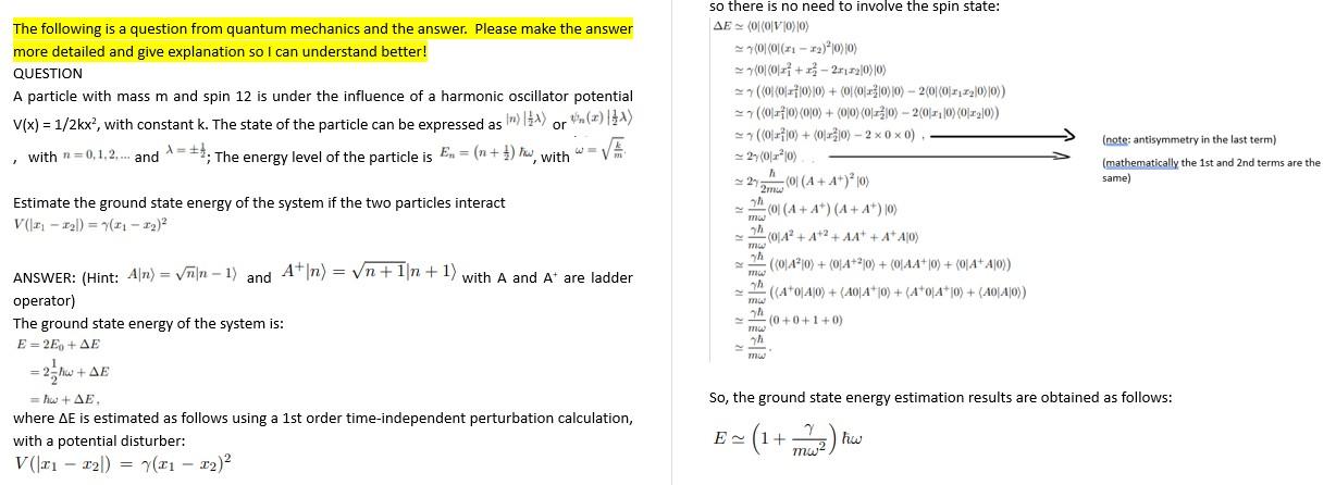 Solved The following is a question from quantum mechanics | Chegg.com