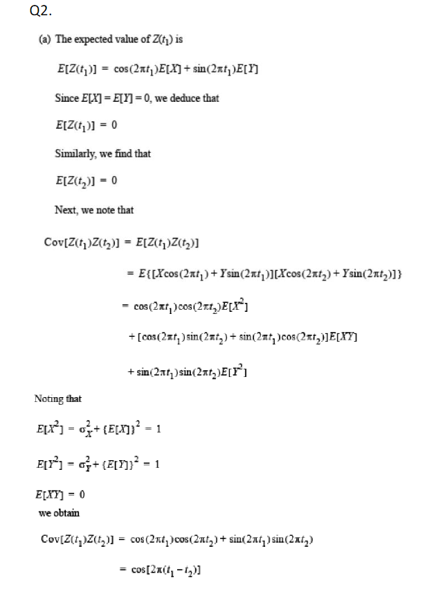 Solved Q2 Let \\( X \\) and \\( Y \\) be statistically | Chegg.com