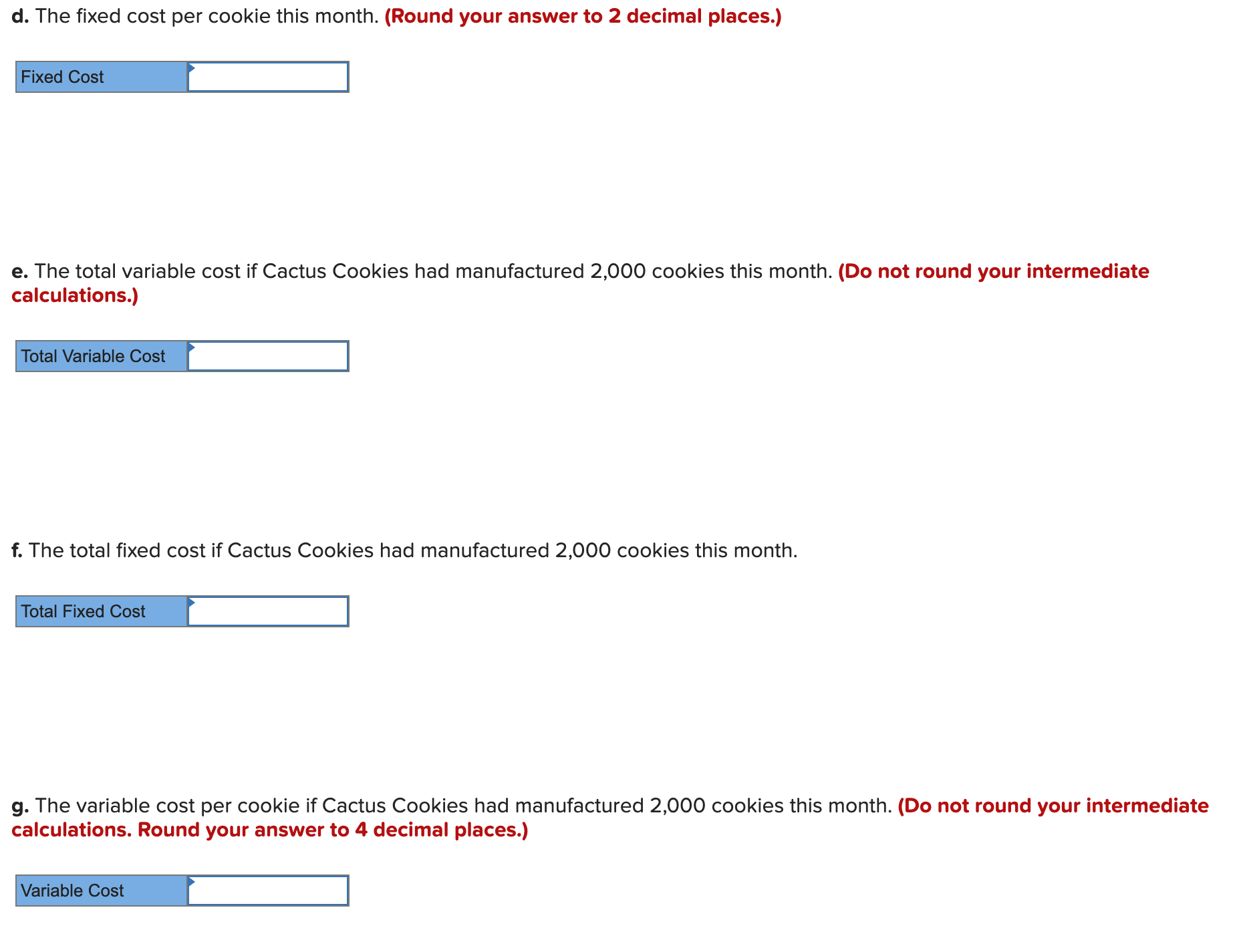 Solved Calculate each of the following: a. The total | Chegg.com