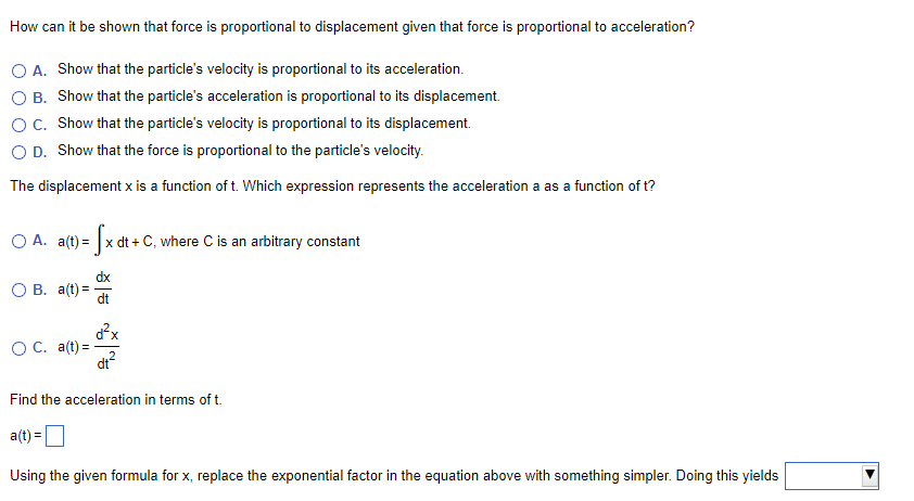 Solved Assuming that force is proportional to acceleration, | Chegg.com