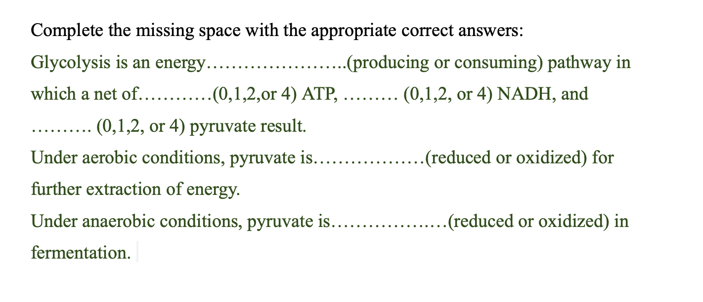 Solved Complete the missing space with the appropriate | Chegg.com