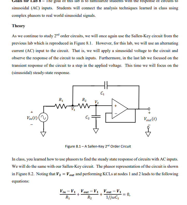 Solved A. Design a Sallen-Key circuit as shown in Figure | Chegg.com