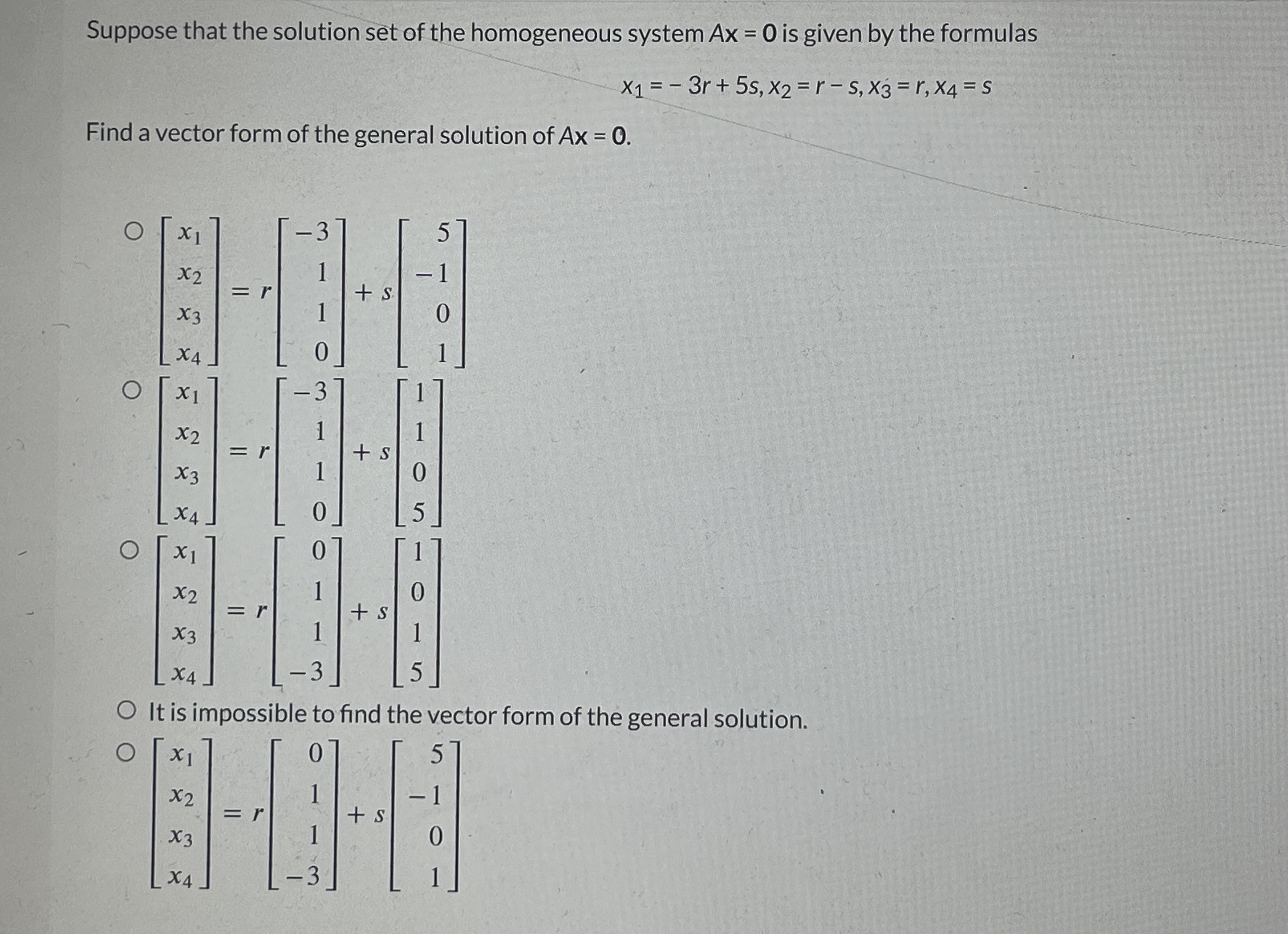 Solved Suppose that the solution set of the homogeneous | Chegg.com