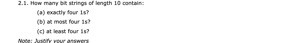 Solved 21 How Many Bit Strings Of Length 10 Contain A 