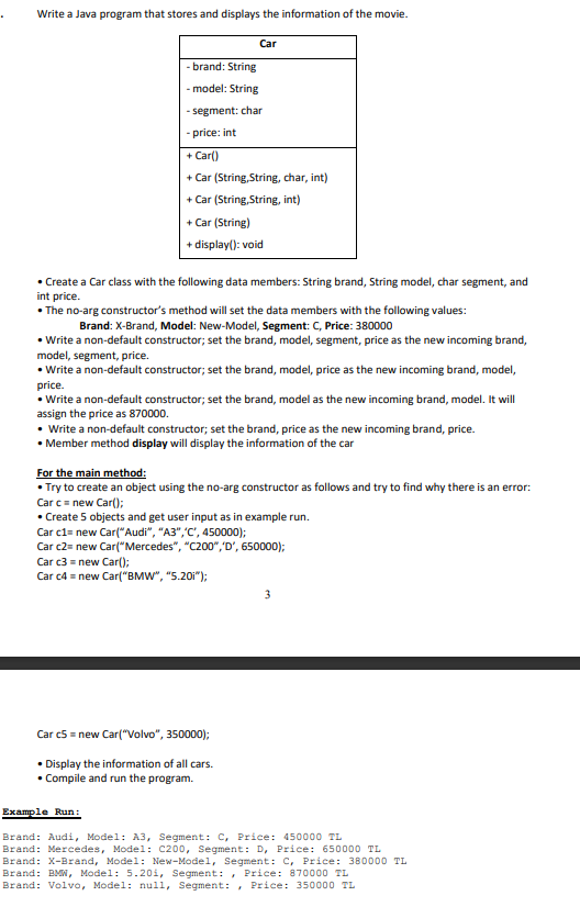 Solved Write a Java program that stores and displays the | Chegg.com