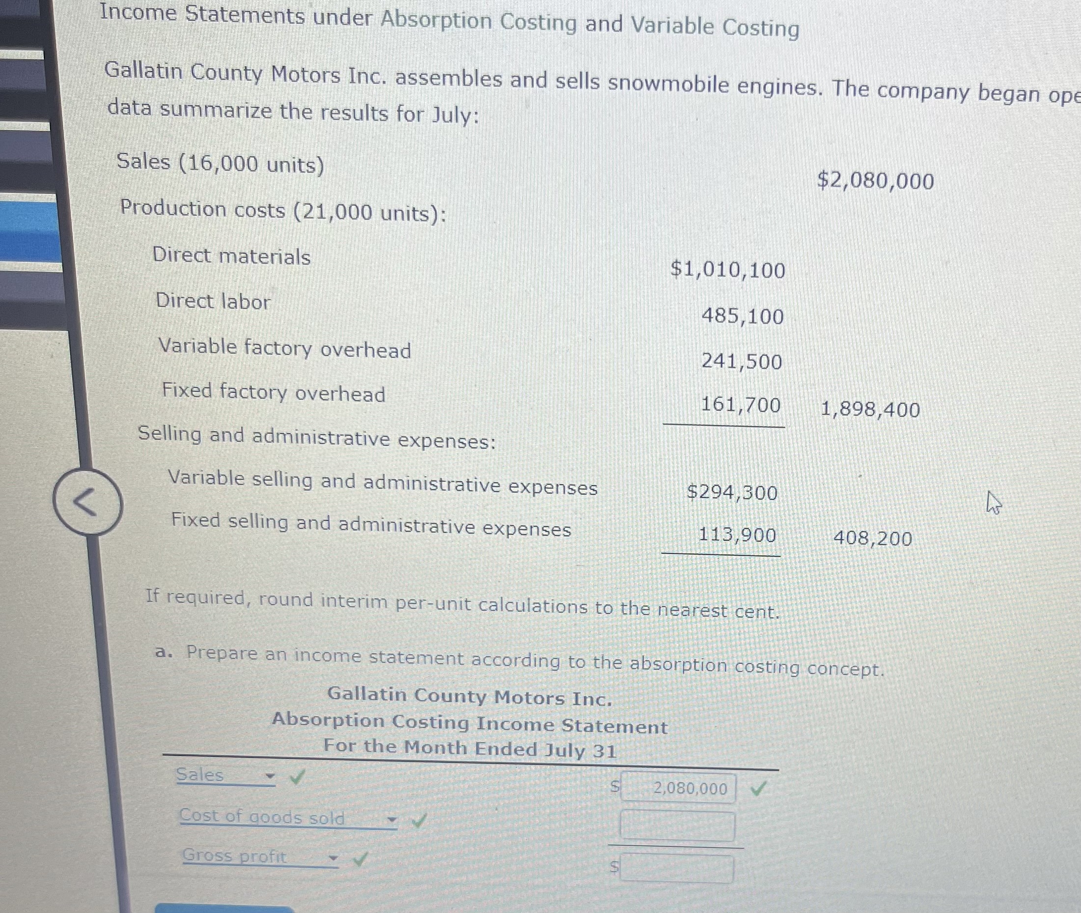Solved Income Statements under Absorption Costing and | Chegg.com