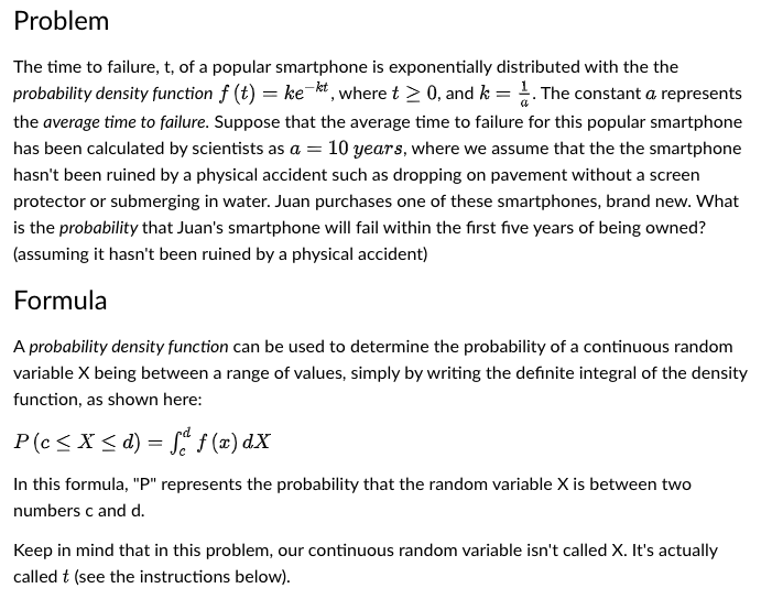 Solved Problem The time to failure, t, of a popular | Chegg.com