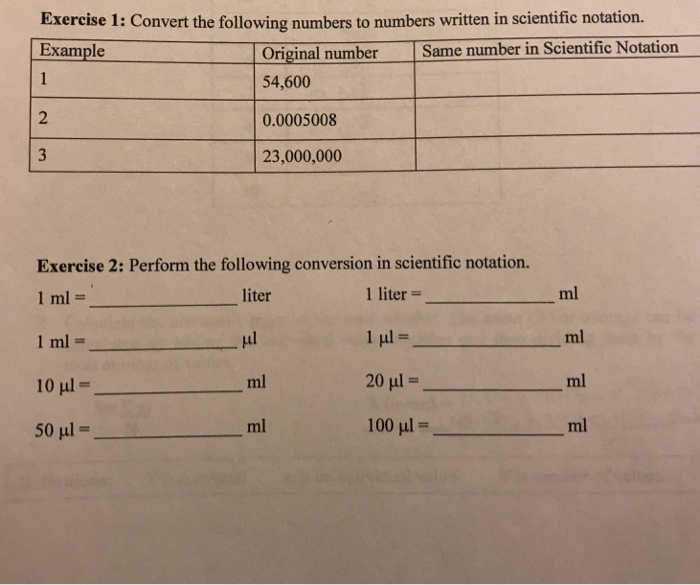 Solved Exercise 1: Convert the following numbers to numbers | Chegg.com